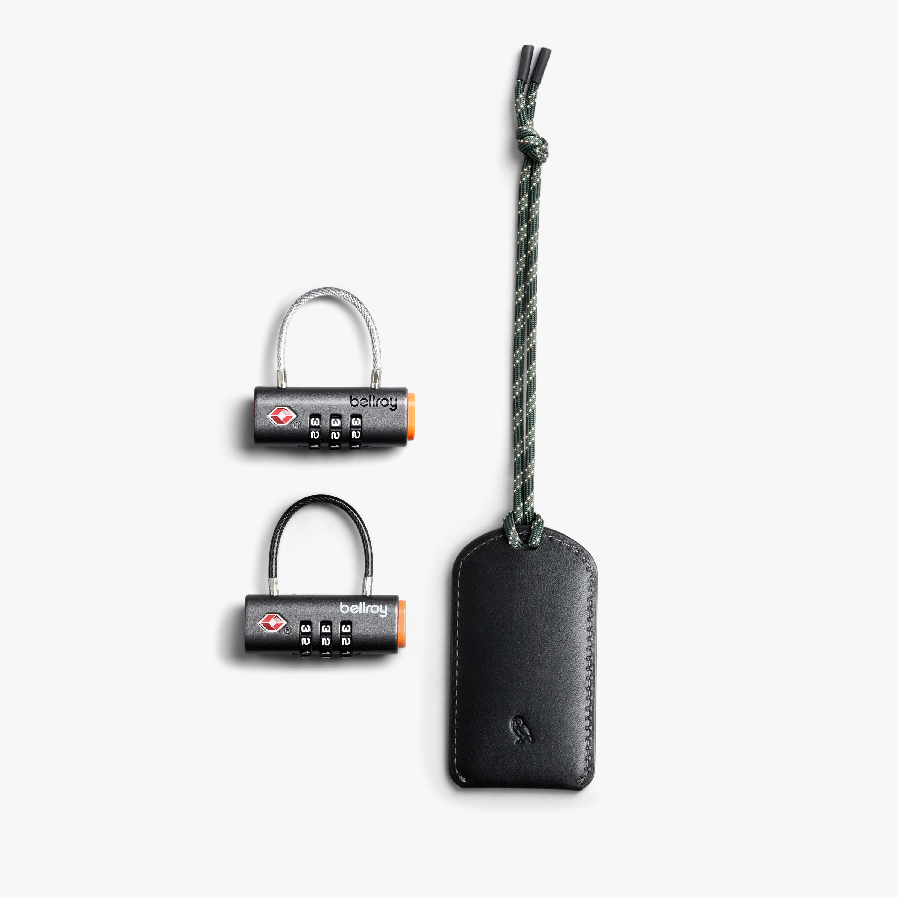 Attached to Travel Set | TSA Lock Duo & Leather Luggage Tag | Bellroy